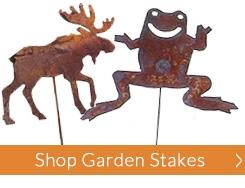 Wrought Iron Garden Stakes - Rusted Iron Garden Stakes ...