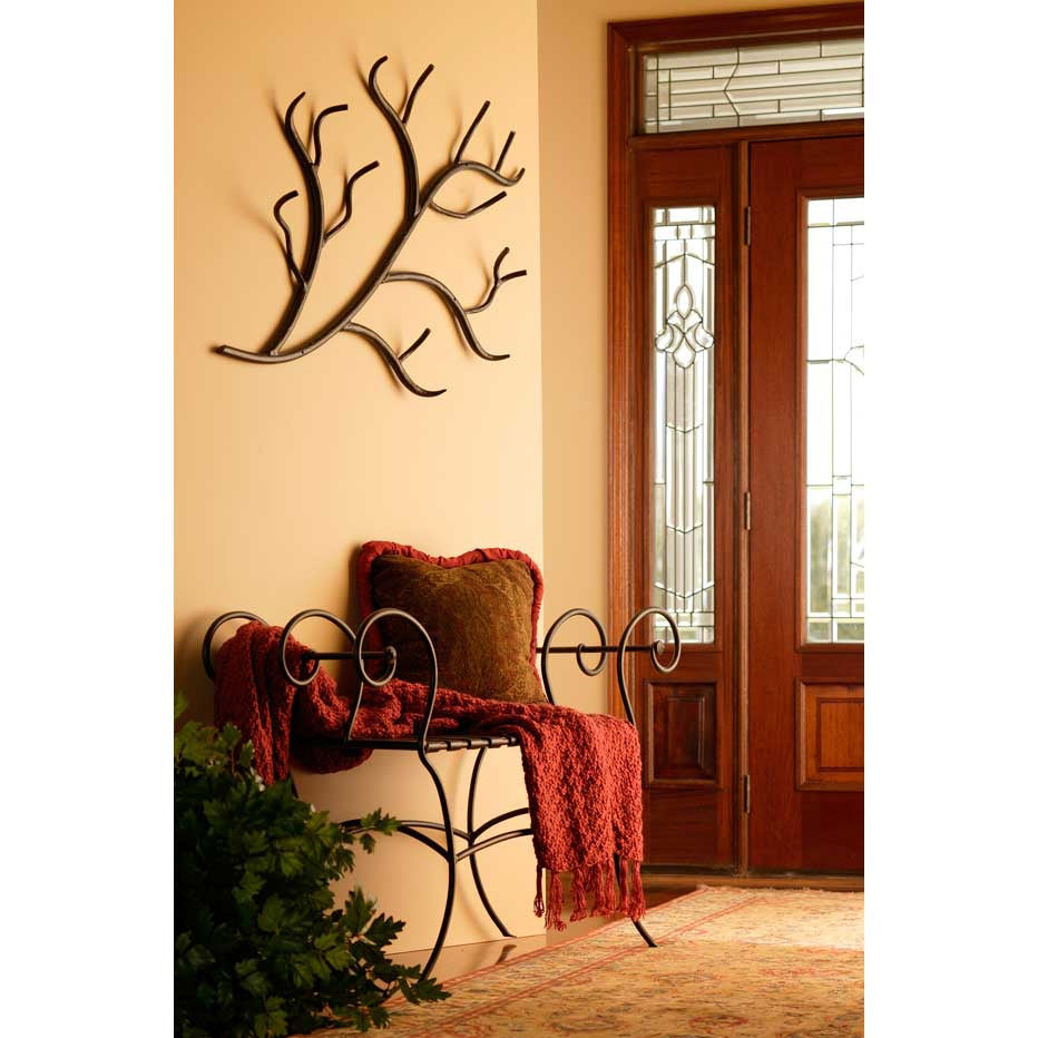 Rustic Wrought Iron Wall Coat Rack - Woodland Wall Coat Rack ...