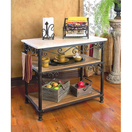 Wrought Iron Siena Rectangle Kitchen Island by Bella Toscana ...