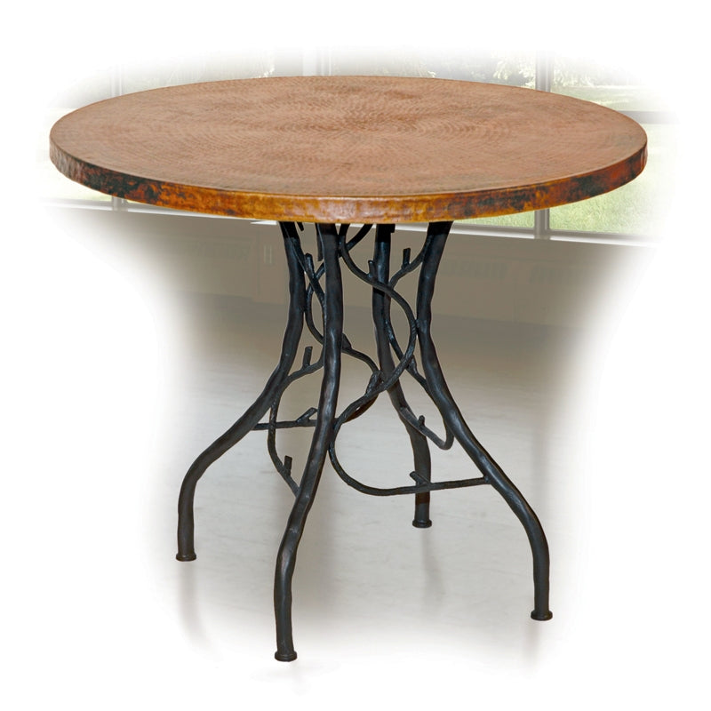 Rustic Wrought Iron South Fork Bistro Table with 36in Round Copper Top ...