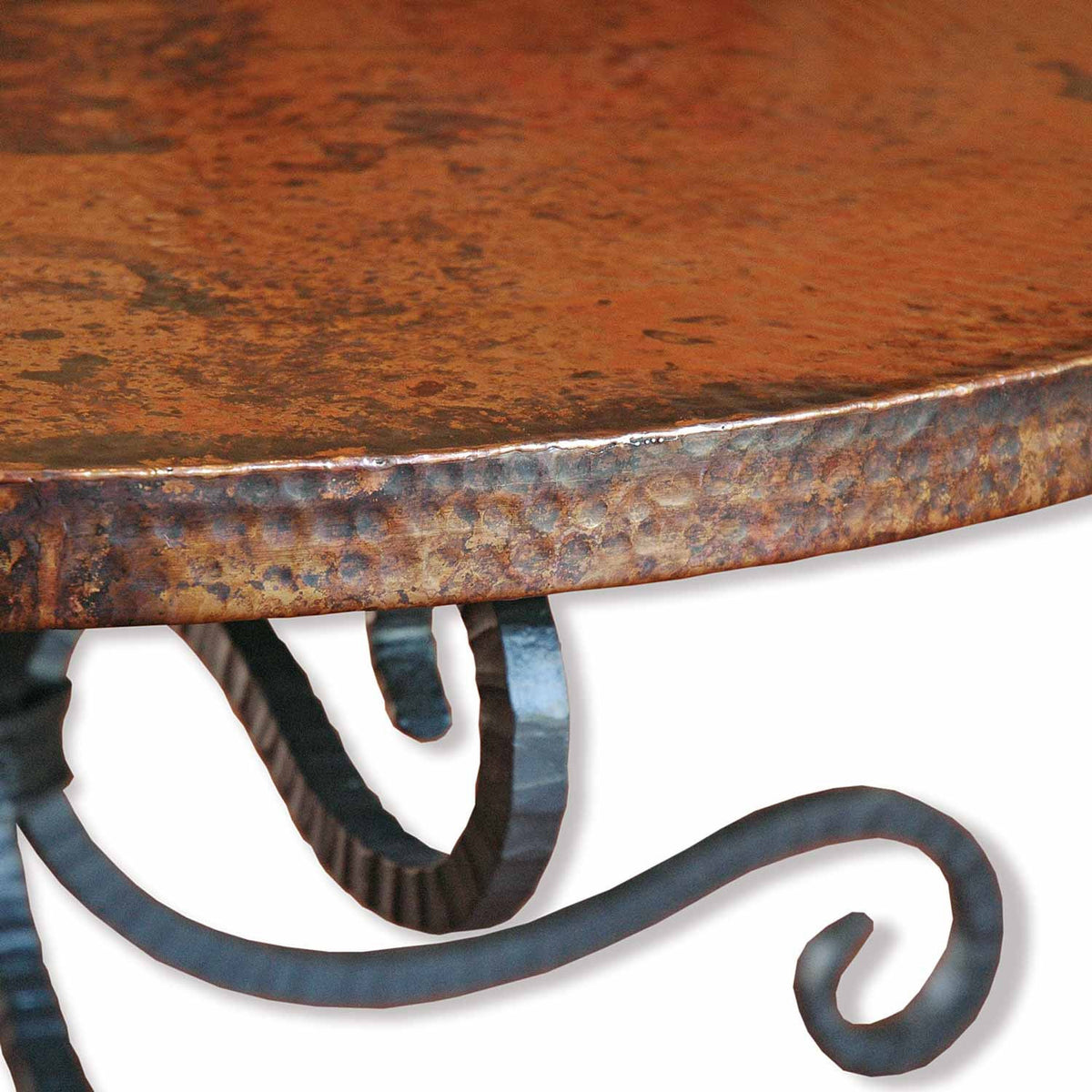 Wrought Iron Copper Top 30" Round X 1 1/2" by Mathews & Co ...