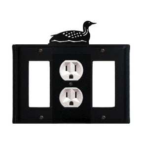 Wrought Iron Loon Combination Cover - Single Center Outlet with Left ...