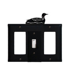 Wrought Iron Loon Combination Cover - Single Center Switch with Left ...
