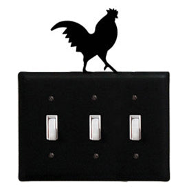 Wrought Iron Rooster Switch Cover Triple – timelesswroughtiron