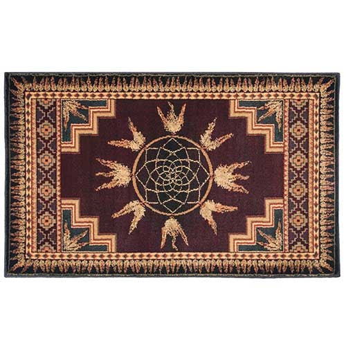 Burgundy Dream Catcher Inspired Spirit Hearth Rug | 30" x 50 ...