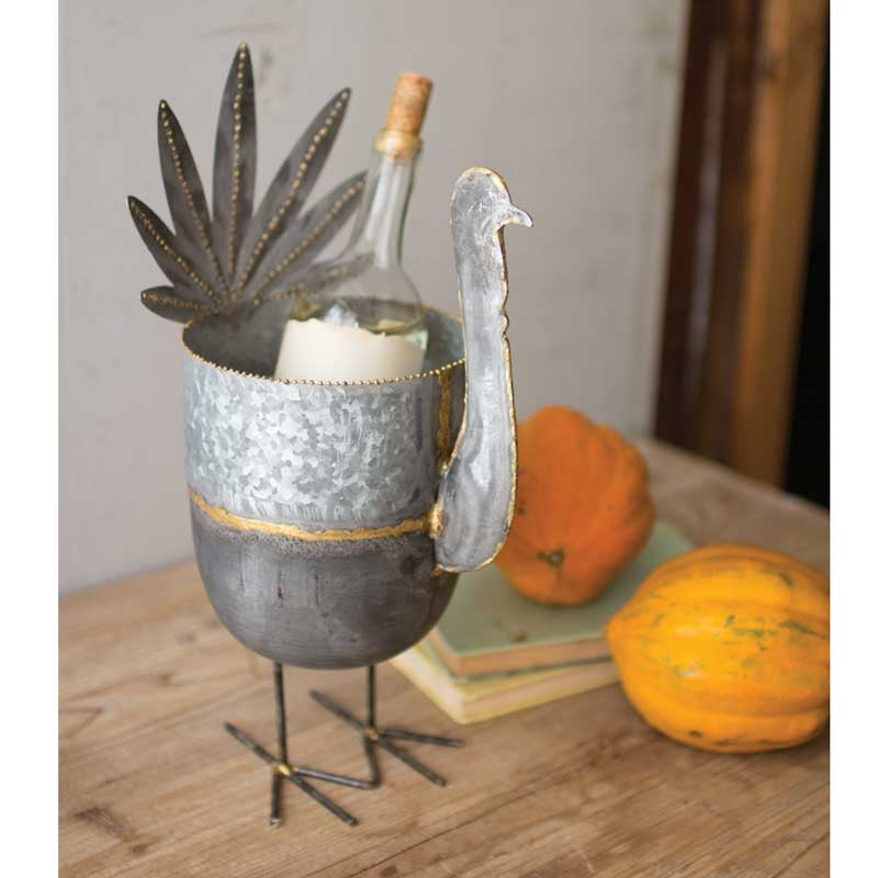 Galvanized Turkey Wine Chiller | 16"Tall – timelesswroughtiron