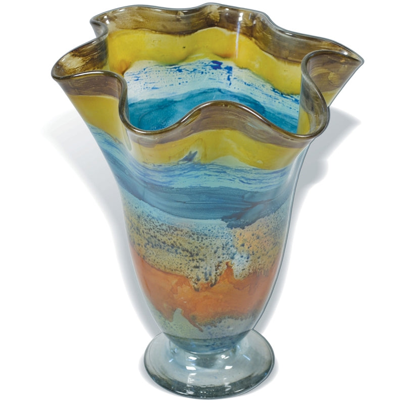 Wild Flower Ruffle Glass Vase | Mathews and Co. – timelesswroughtiron