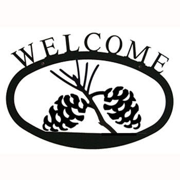 Wrought Iron Pine Cone Welcome Sign – timelesswroughtiron