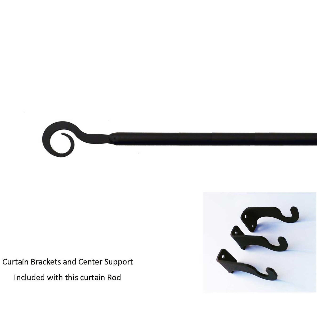 Wrought Iron Curl Curtain Rod – timelesswroughtiron