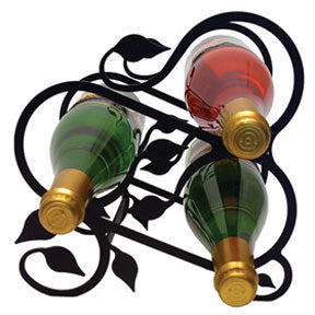 Wrought Iron Leaf Wine Rack - (holds 3 bottles) – timelesswroughtiron